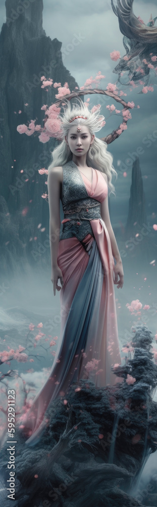 Mythical chinese goddess, a legend from the ancient China. Generative ...