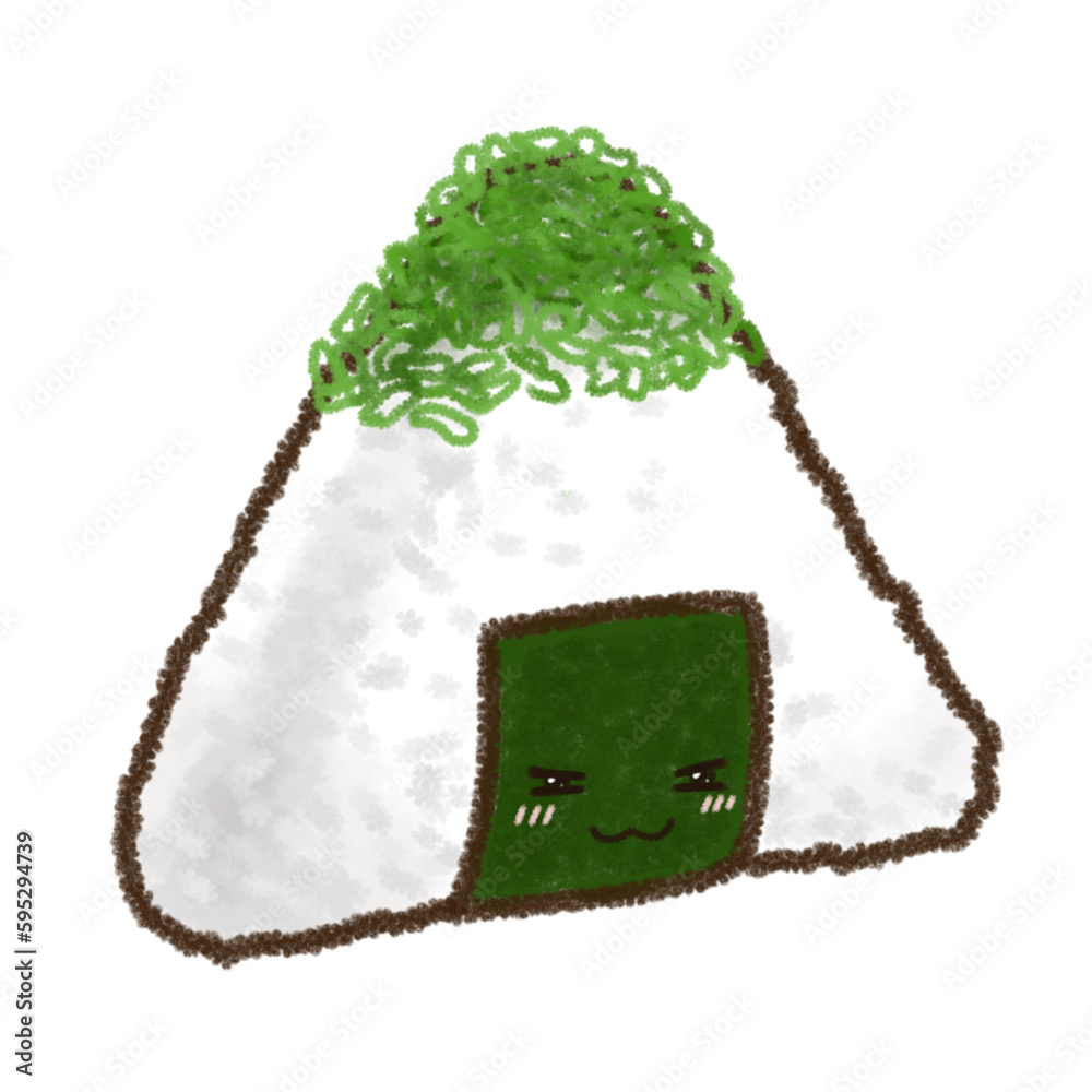 Onigiri,seaweed rice balls, drawings, sushi, rice balls, cute cartoon ...