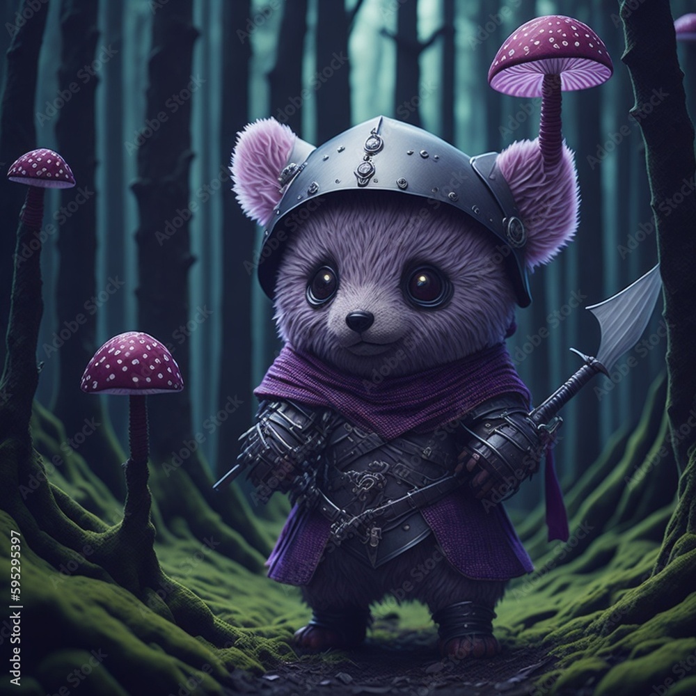 "Cute Mini Bear Knight Templar - Inspired Dark Fantasy Art" Stock ...