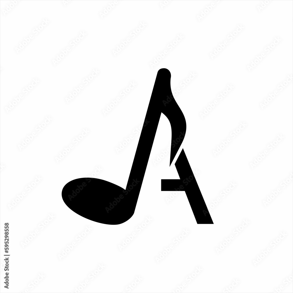 Letter A design with musical notes symbol. Stock Vector | Adobe Stock