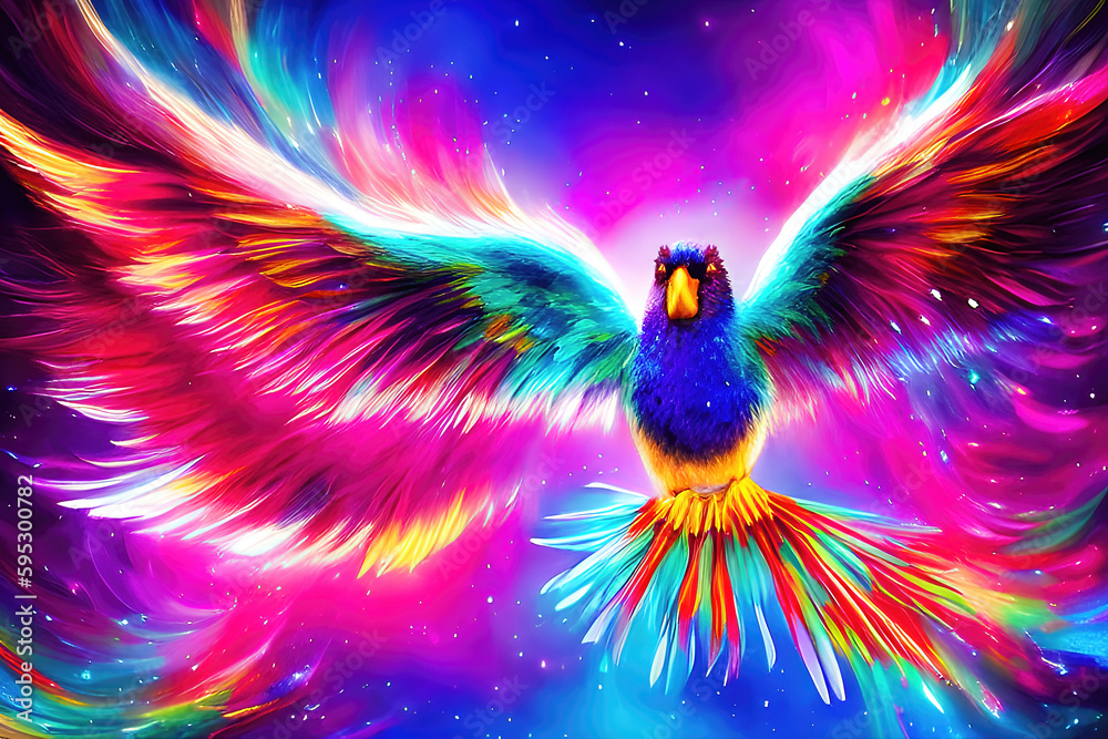 Rainbow Phoenix Bird