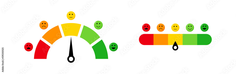 Vector Customer satisfaction feedback rating meter illustration set ...