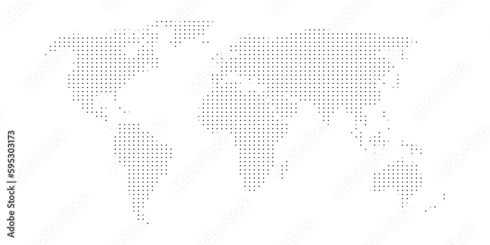 Vector World Map in dotted lines Stock Vector | Adobe Stock