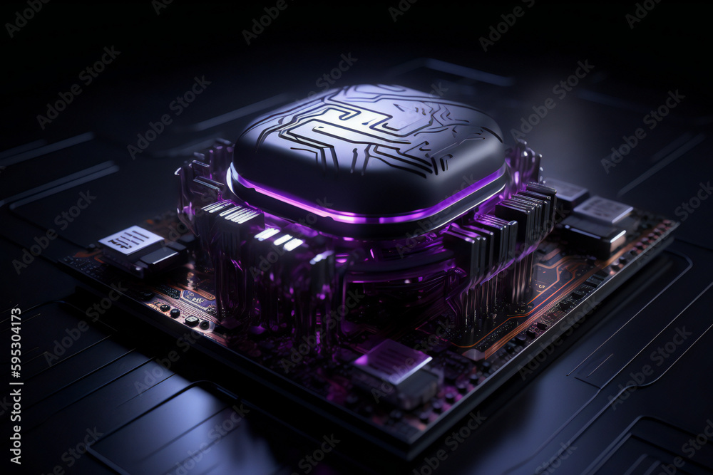 AI computer processor takes on a sophisticated and futuristic form in a ...