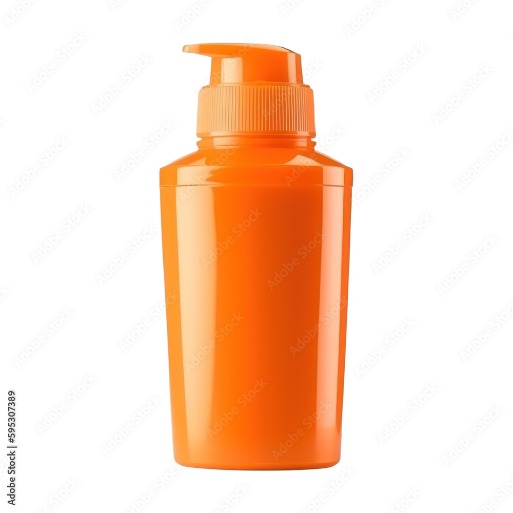 Cosmetics liquid container template. Sunscreen blank bottle isolated on ...