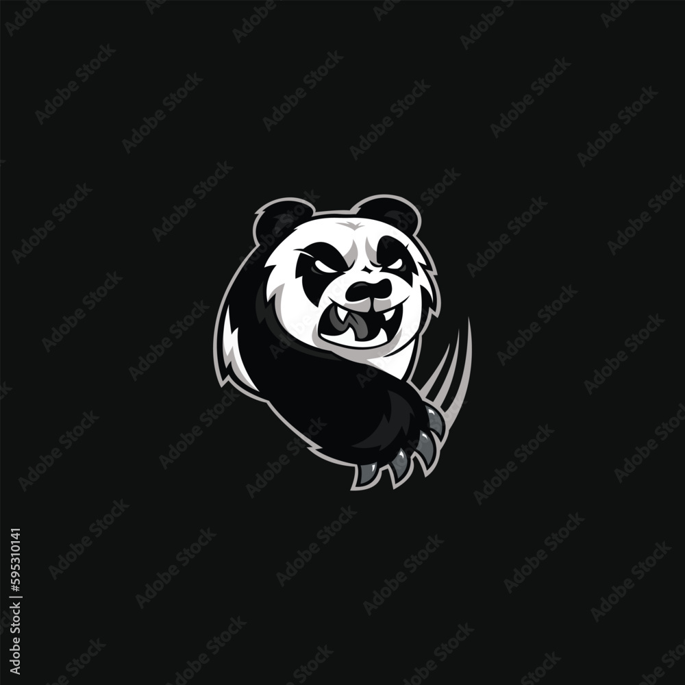 Angry panda roar vector mascot logo design. Stock Vector | Adobe Stock
