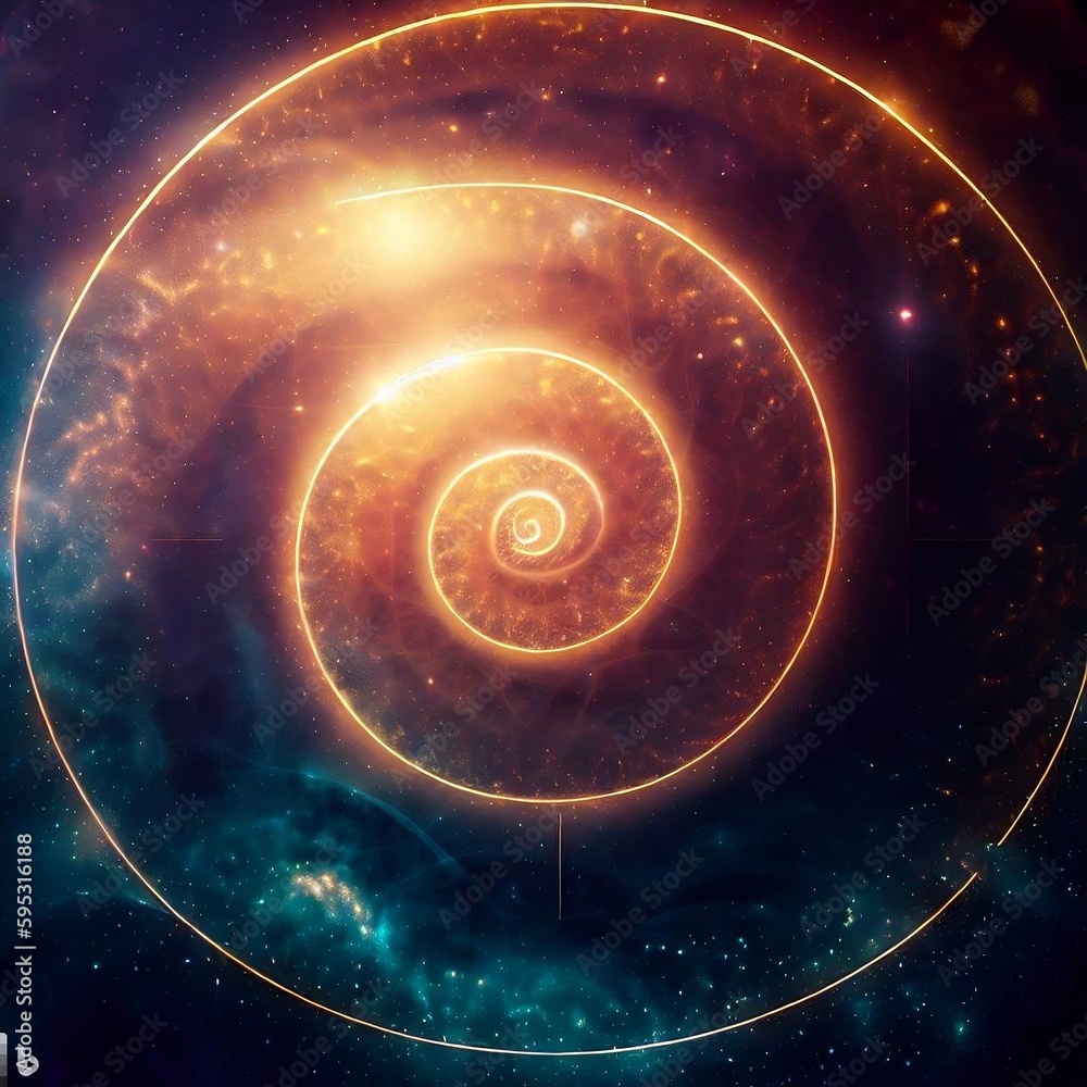 Spinning Fibonacci Sequence Golden Spiral Galaxy, Perfect Geometric ...