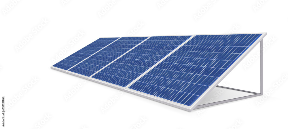 Solar panels (solar cell) in solar farm with sun lighting to create the ...