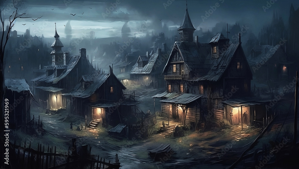 dark night village horror horror wallpaper - dark night village horror ...