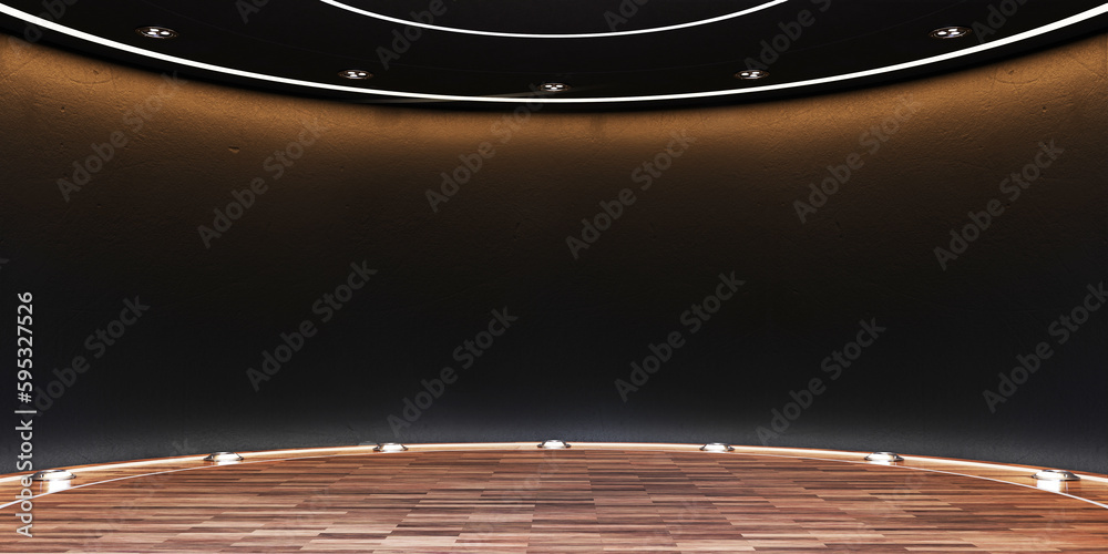Poster Arc shaped stage Circular room Round podium Round screen Curved ...