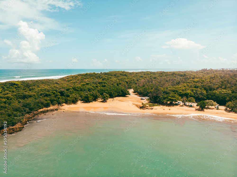 Beautiful beach background landscape from puerto rico la pared luquillo ...