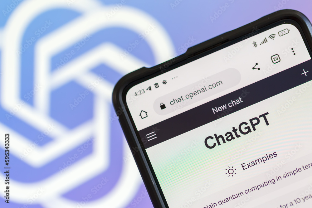 ChatGPT künstliche Intelligenz KI Chat GPT artificial intelligence AI mit Logo von OpenAI in ...