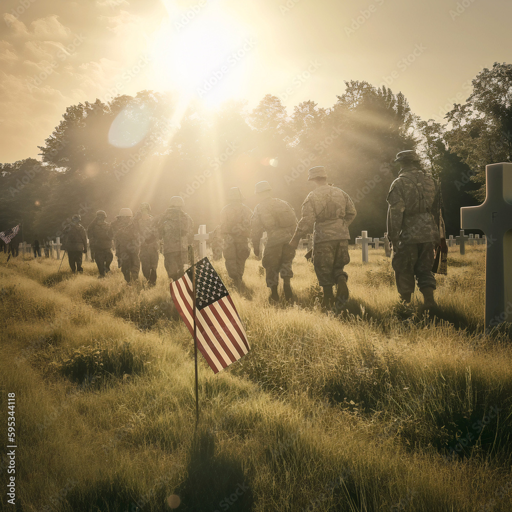 Army soldiers honoring in cementary holding the remains of soldiers ...
