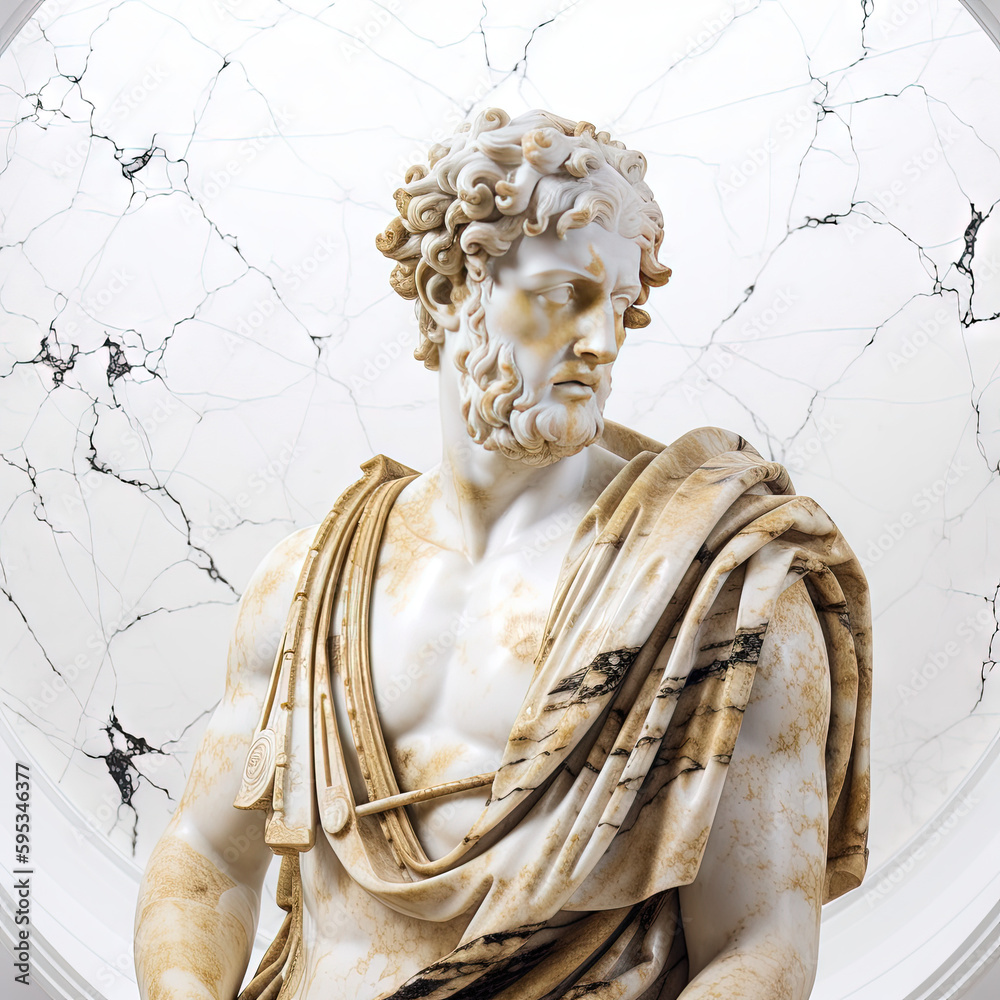 Illustrazione Stock Une sculpture en marbre, statue d'une personne ...