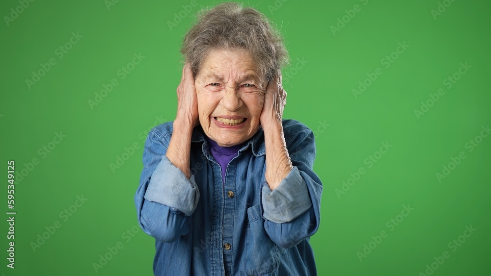Angry upset irritated frustrated sad angry elderly senior old woman ...