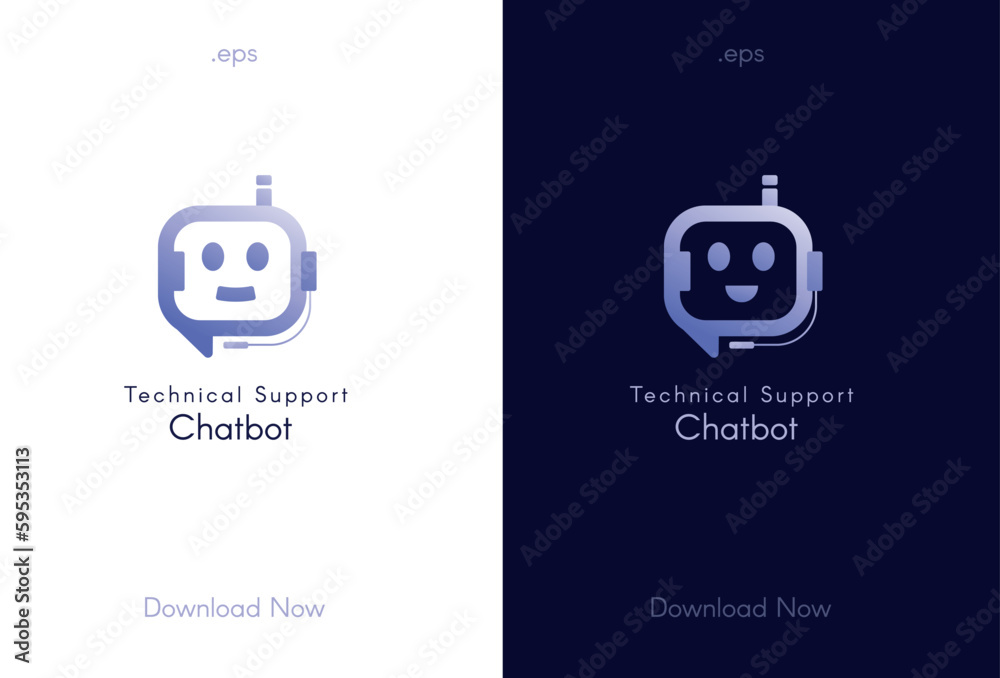 Next generation AI logos vector illustrations and chat bots. Stock ...