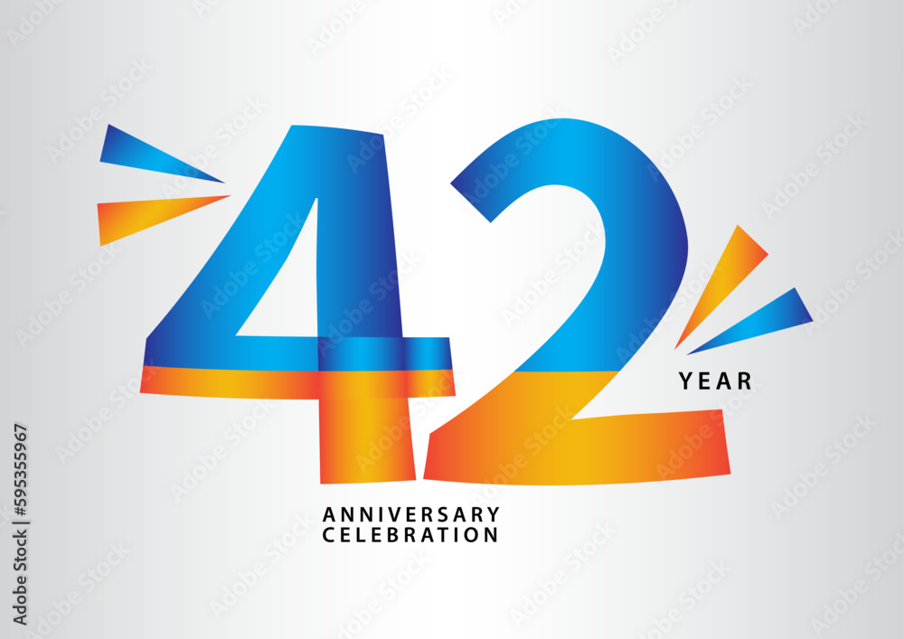 42 year anniversary celebration logotype vector, 42 number design, 42th ...
