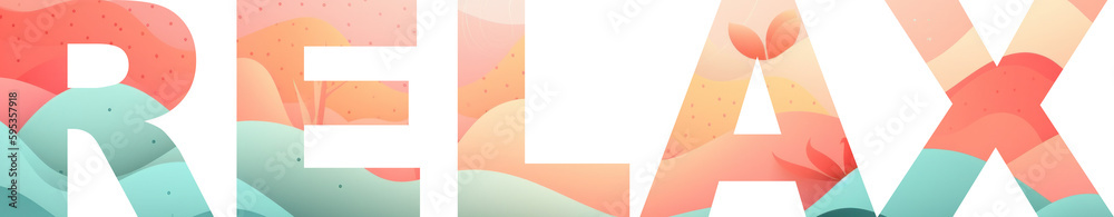 Relax sign in pastel colors on transparent background. Generative AI ...