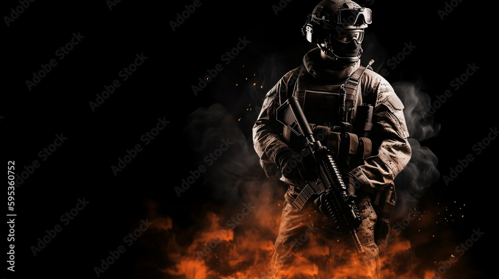 swat team soldier in fog scene background battlefield action ai ...