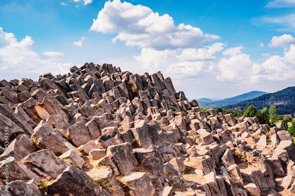 Polygonal structures of basalt columns, natural monument Panska skala ...