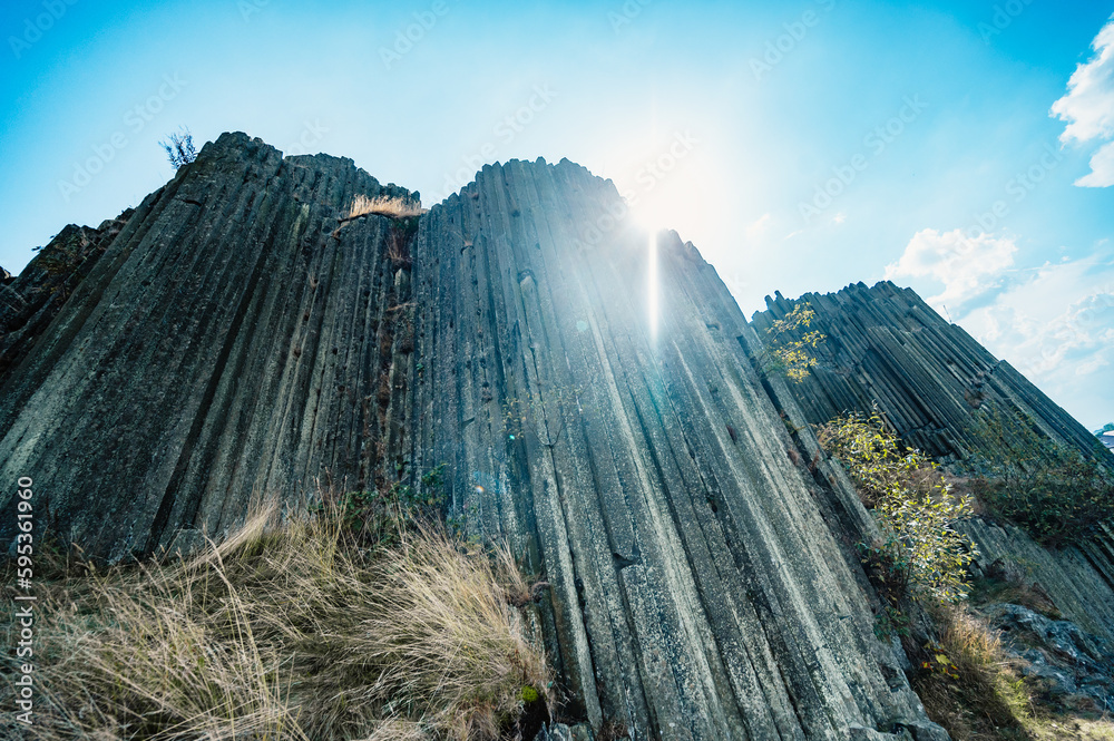 Polygonal structures of basalt columns, natural monument Panska skala ...
