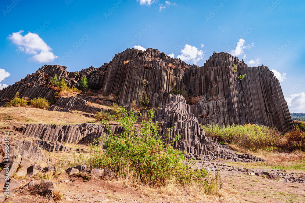 Polygonal structures of basalt columns, natural monument Panska skala ...