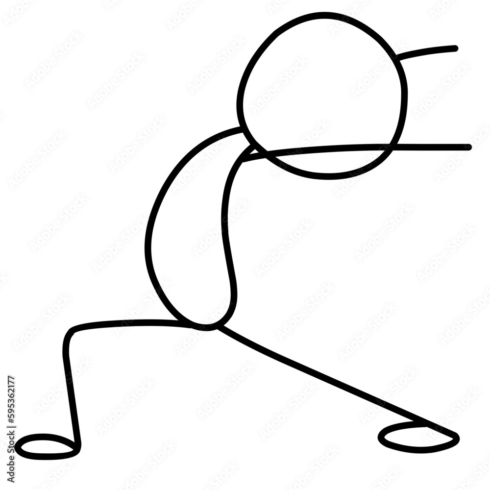 Cute stickman cartoon icon Warming Gesture Stock Vector | Adobe Stock