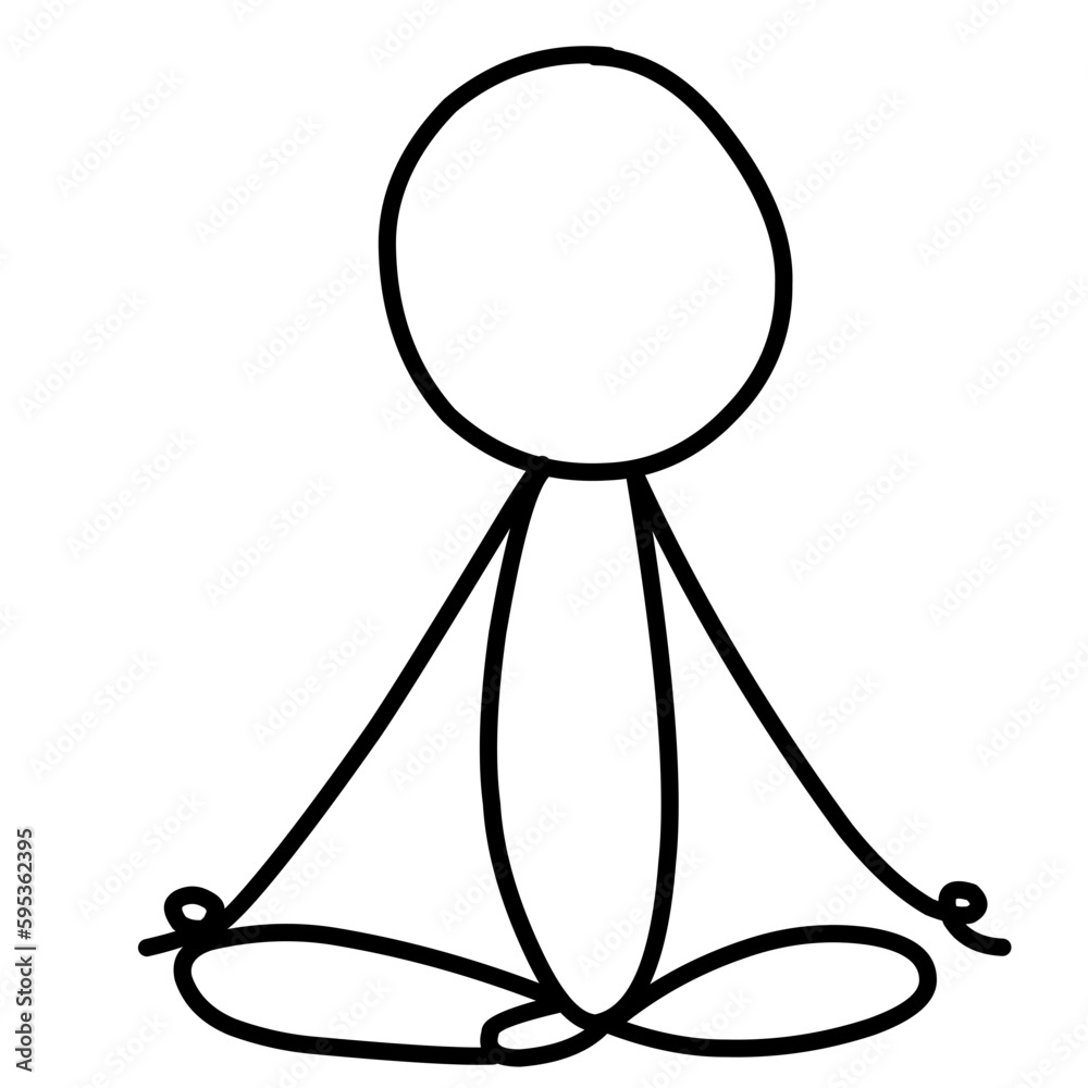 Cute stickman cartoon icon Warming Gesture Stock Vector | Adobe Stock