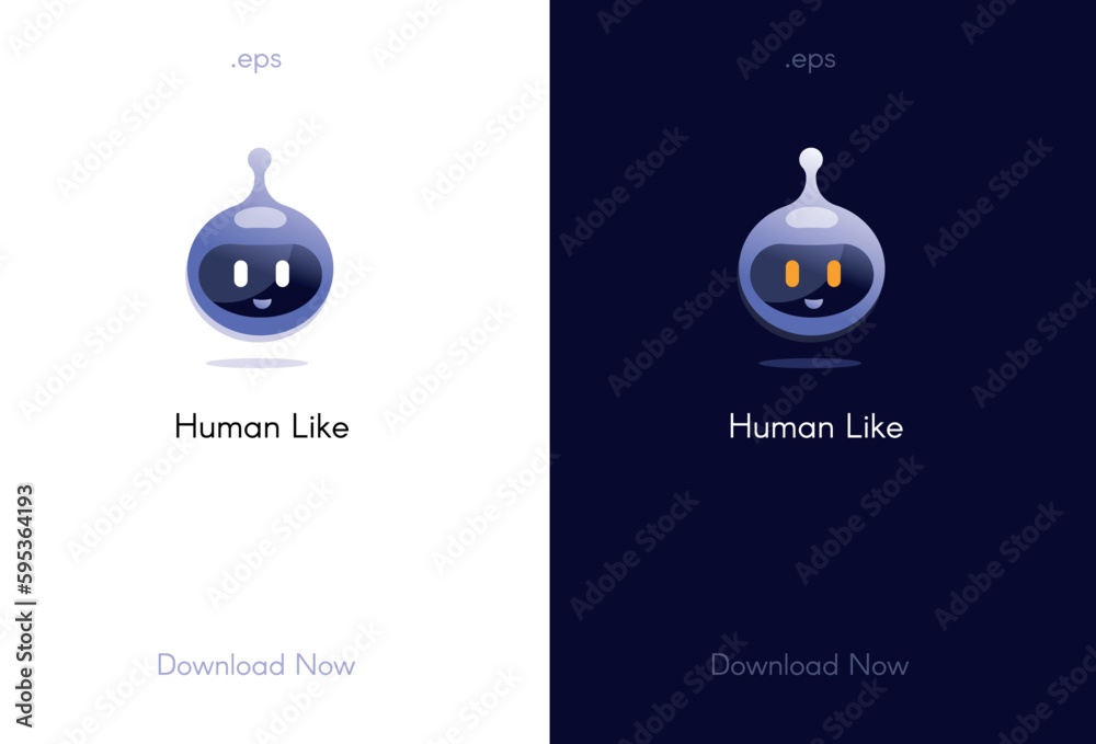 Next generation AI logos vector illustrations and chat bots. Stock ...