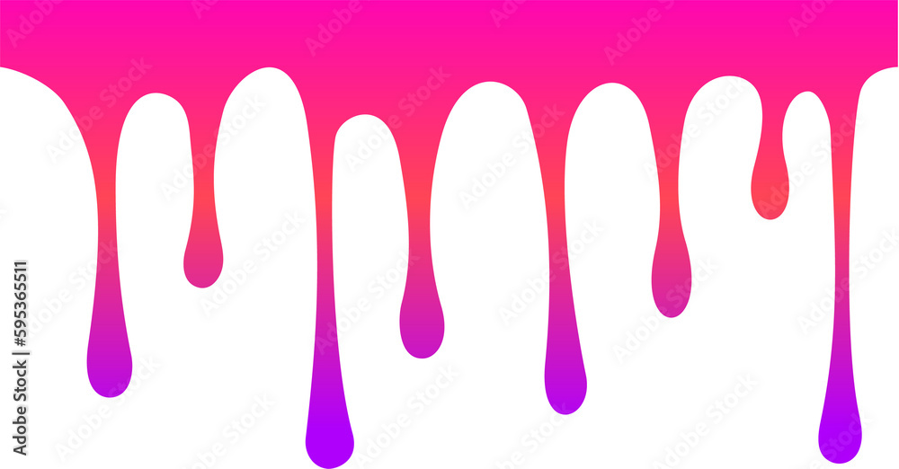 Melted drips shape. Drop flow of neon gradient liquid. Sauce chocolate ...