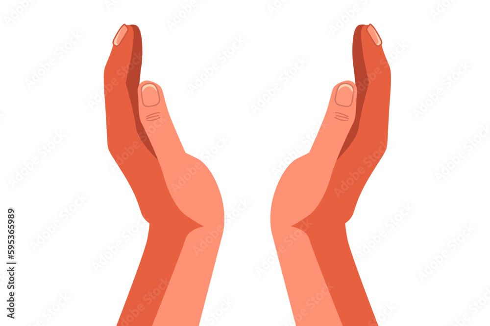 Flat design of the hand holding something. Vector illustration. Stock ...