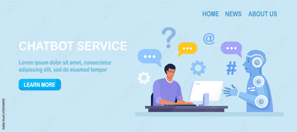 Chatbot conversation with clients. Chat bot chatting. Optimizing ...