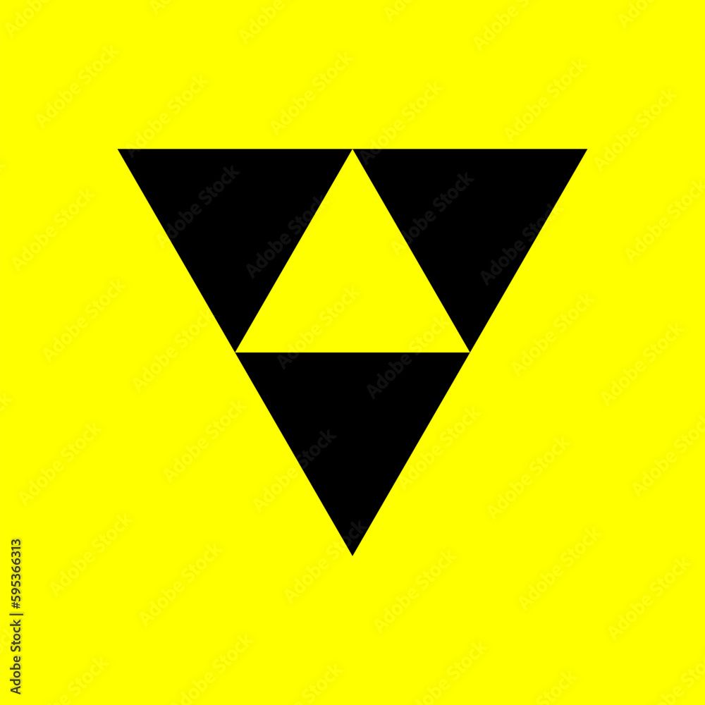 Black and yellow vector graphic of black triangle containing an ...