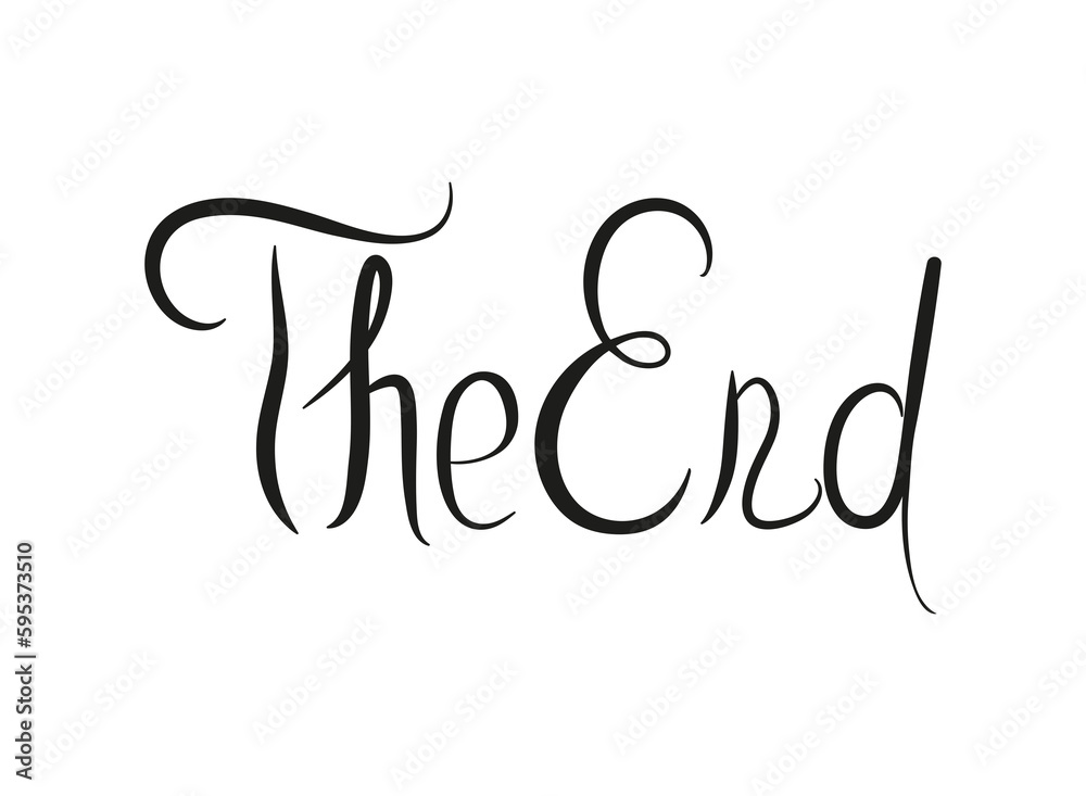 Calligraphic inscription "The End" . Vector typographic illustration ...