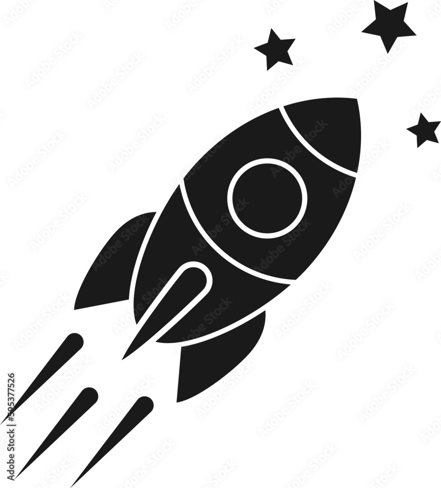 Rocket icon, space ship vector pictogram Stock Vector | Adobe Stock