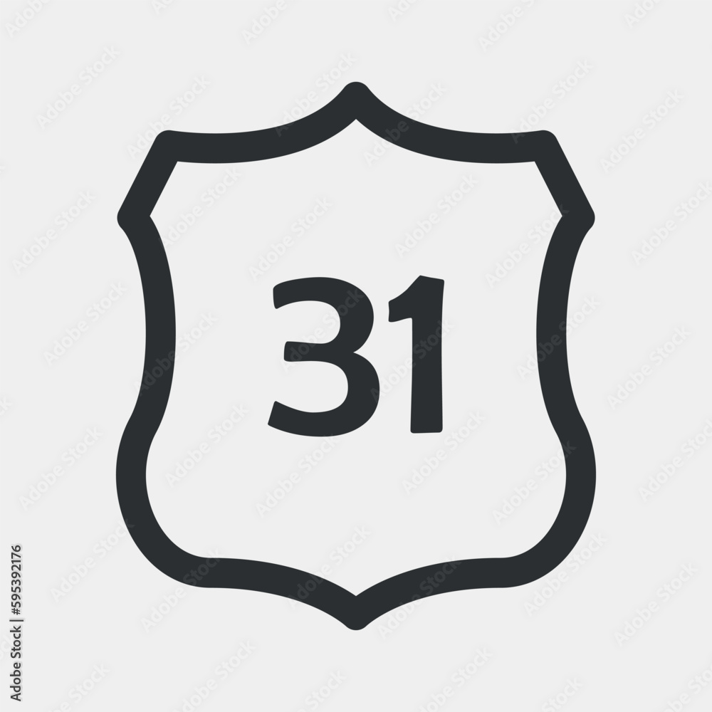 Vetor de US 31 highway road. Travel information sign. Interstate ...