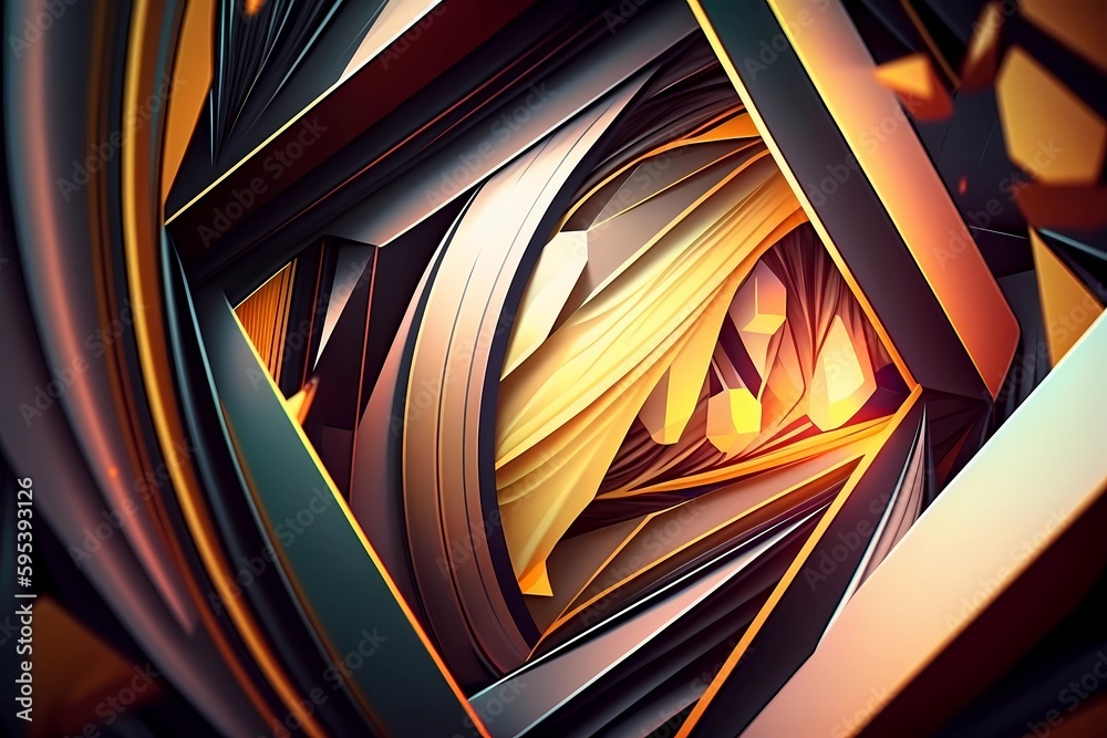 3D rendering of a futuristic abstract structure with intricate and ...