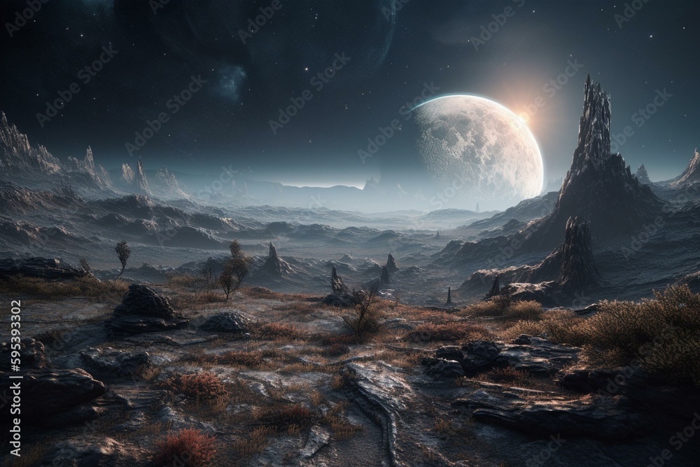 An unspecified planet beyond our solar system. Space expedition. Visual ...