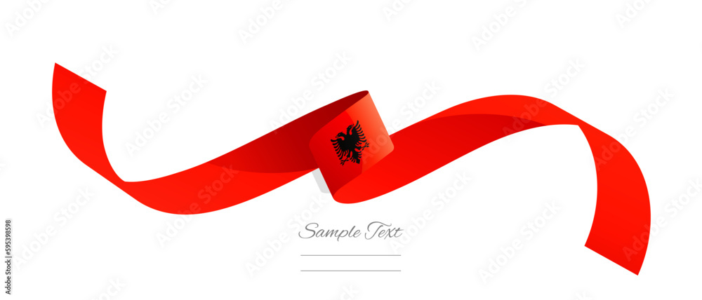 Albanian flag ribbon vector illustration. Albania flag ribbon on ...