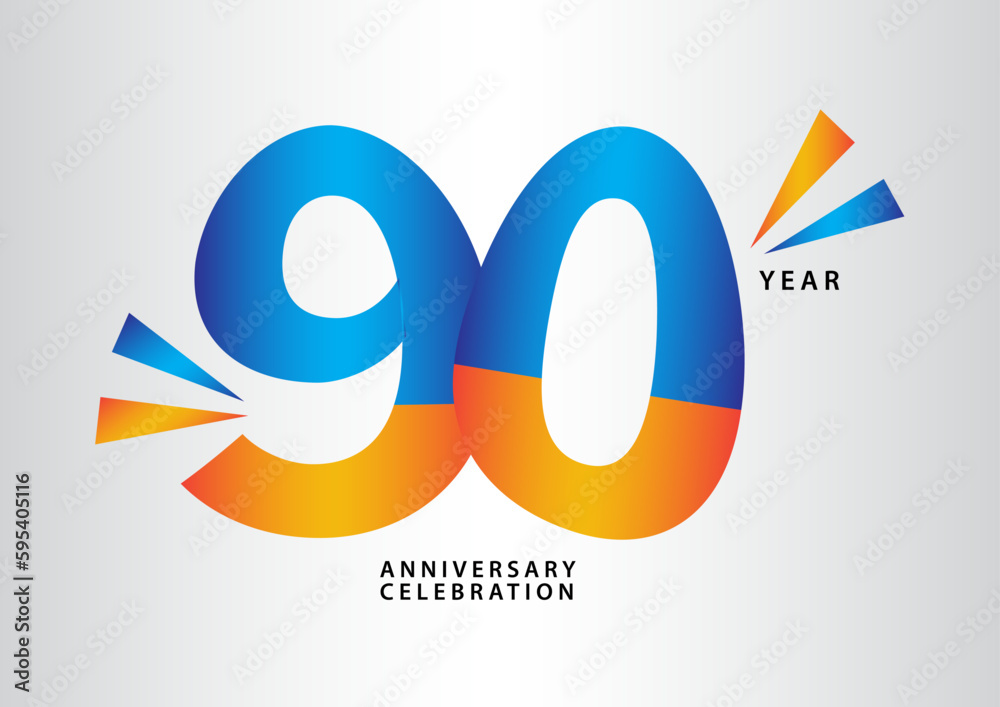 Vetor de 90 year anniversary celebration logotype vector, 90 number ...