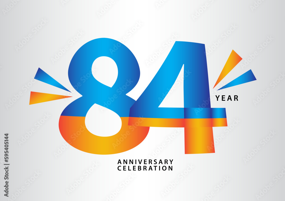84 year anniversary celebration logotype vector, 84 number design, 84th ...