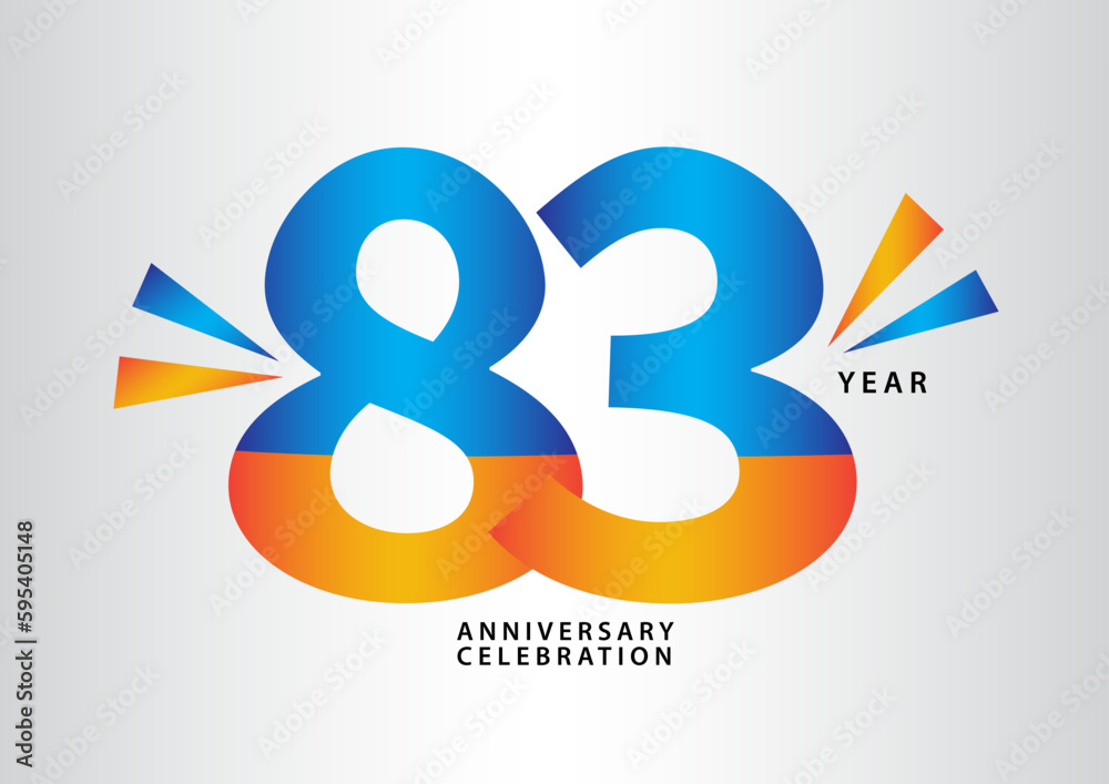 83 year anniversary celebration logotype vector, 83 number design, 83th ...