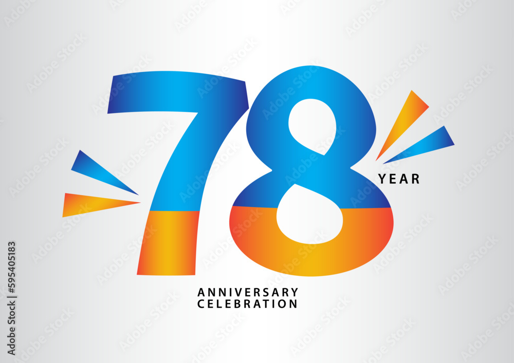78 year anniversary celebration logotype vector, 78 number design, 78th ...