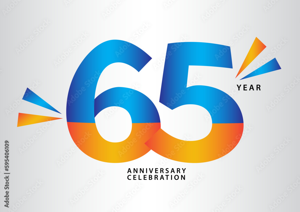 65 year anniversary celebration logotype vector, 65 number design, 65th ...
