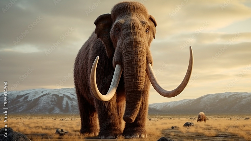 Woolly Mammoth, an enormous mammal, extinct animal. Generative AI Stock ...