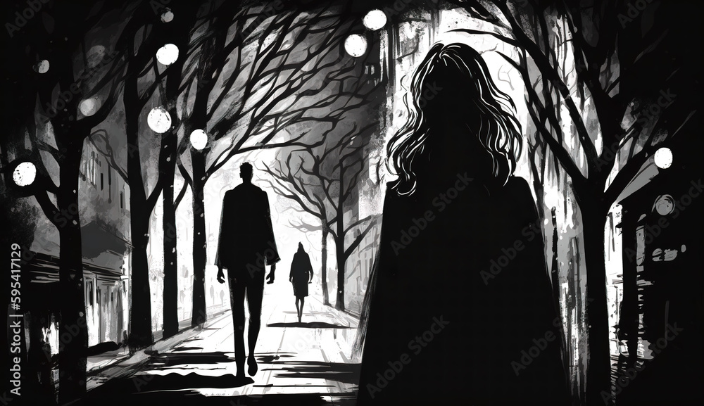 dark shadows chasing people mental health concept, depression, Anxiety ...