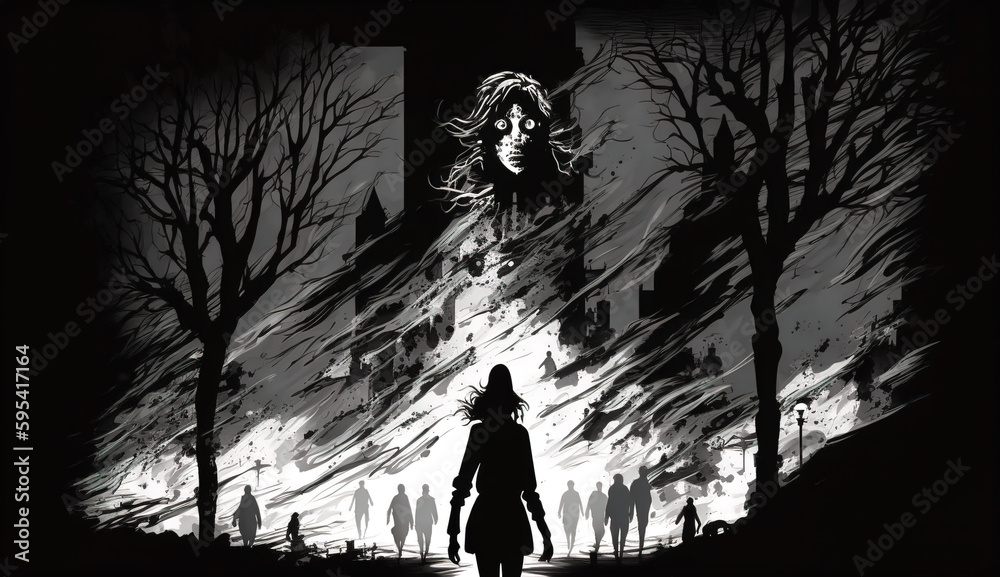 dark shadows chasing people mental health concept, depression, Anxiety ...