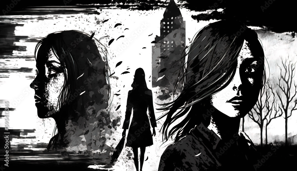 dark shadows chasing people mental health concept, depression, Anxiety ...