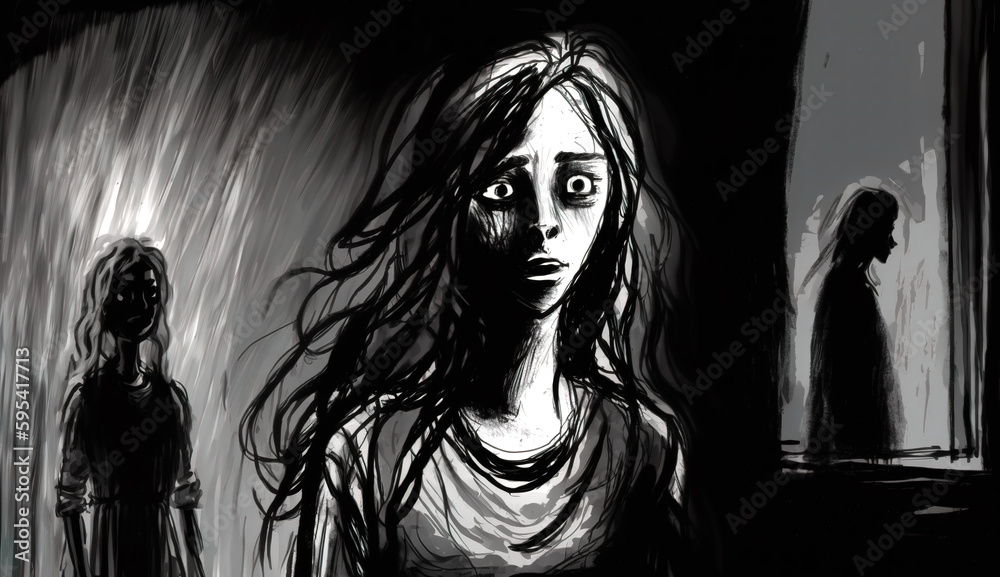 dark shadows chasing people mental health concept, depression, Anxiety ...