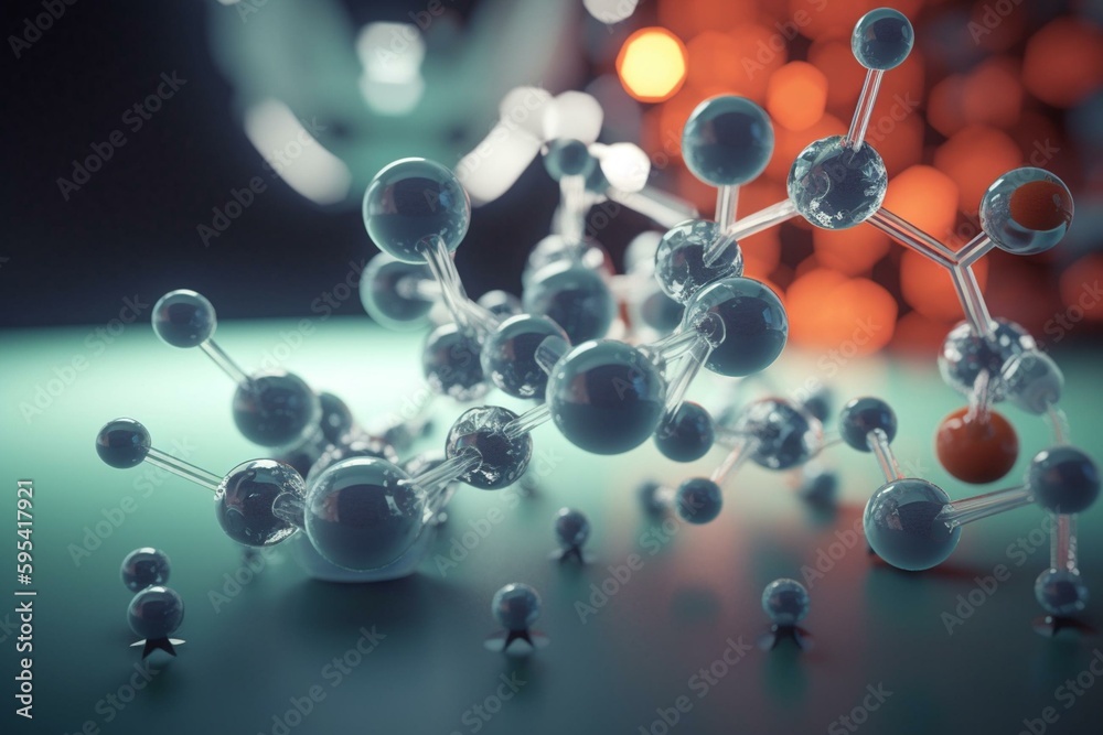 Science-themed background featuring a model of molecules, ideal for ...
